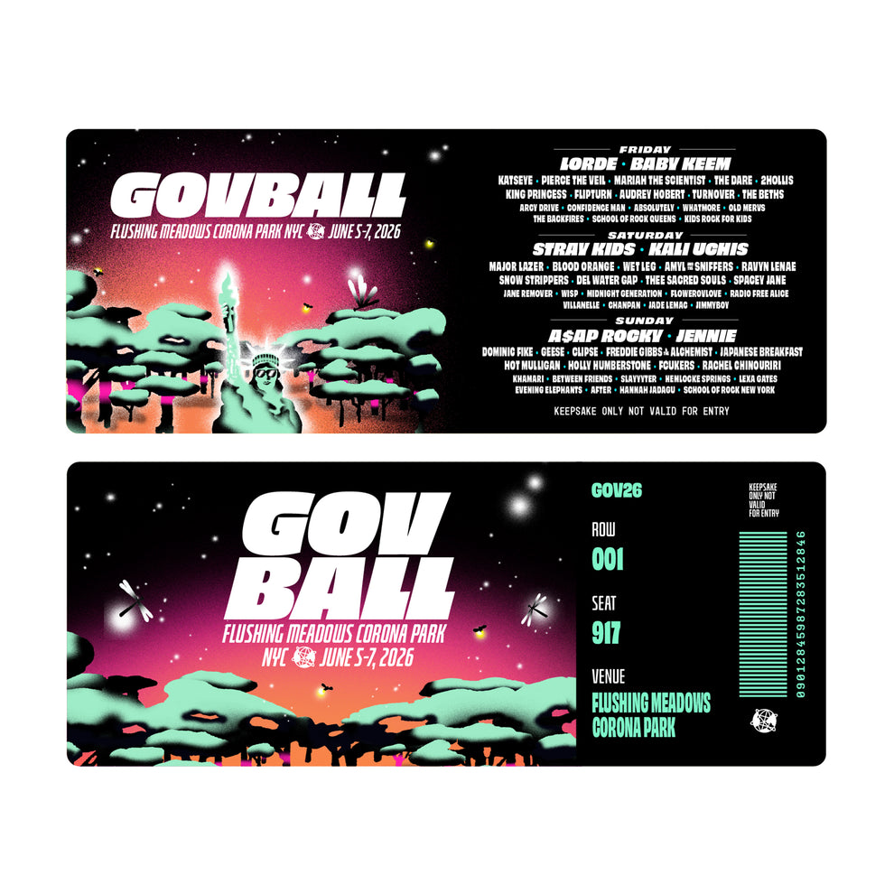 2026 Gov Ball Souvenir Ticket (Pre-order) – Governors Ball Music Festival